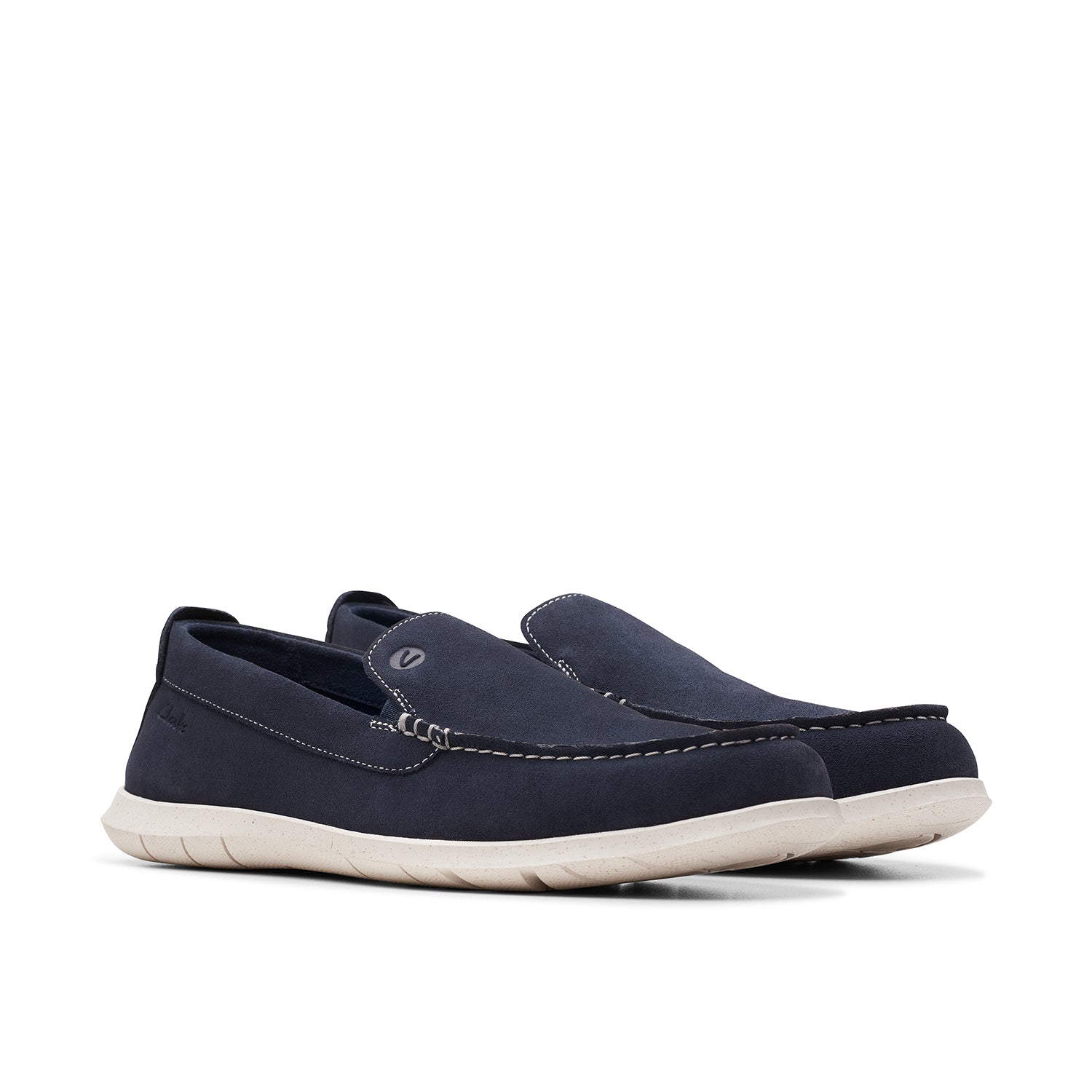 Clarks Men's Navy Suede Flexway Step Loafers | Clarks In Lebanon ...