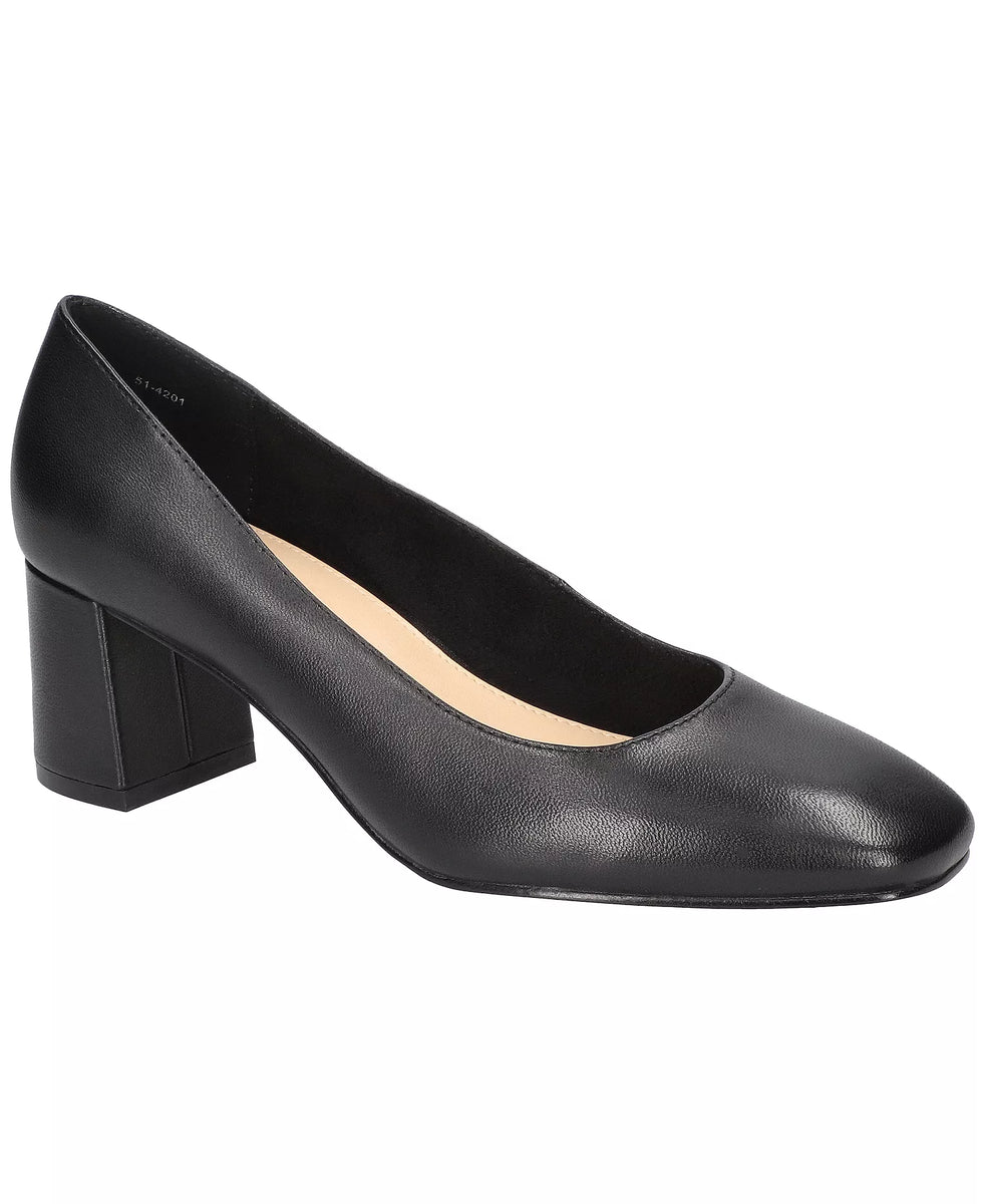 Bella Vita Women's Black Block Square Pumps Heels | Bella Vita In Leba ...